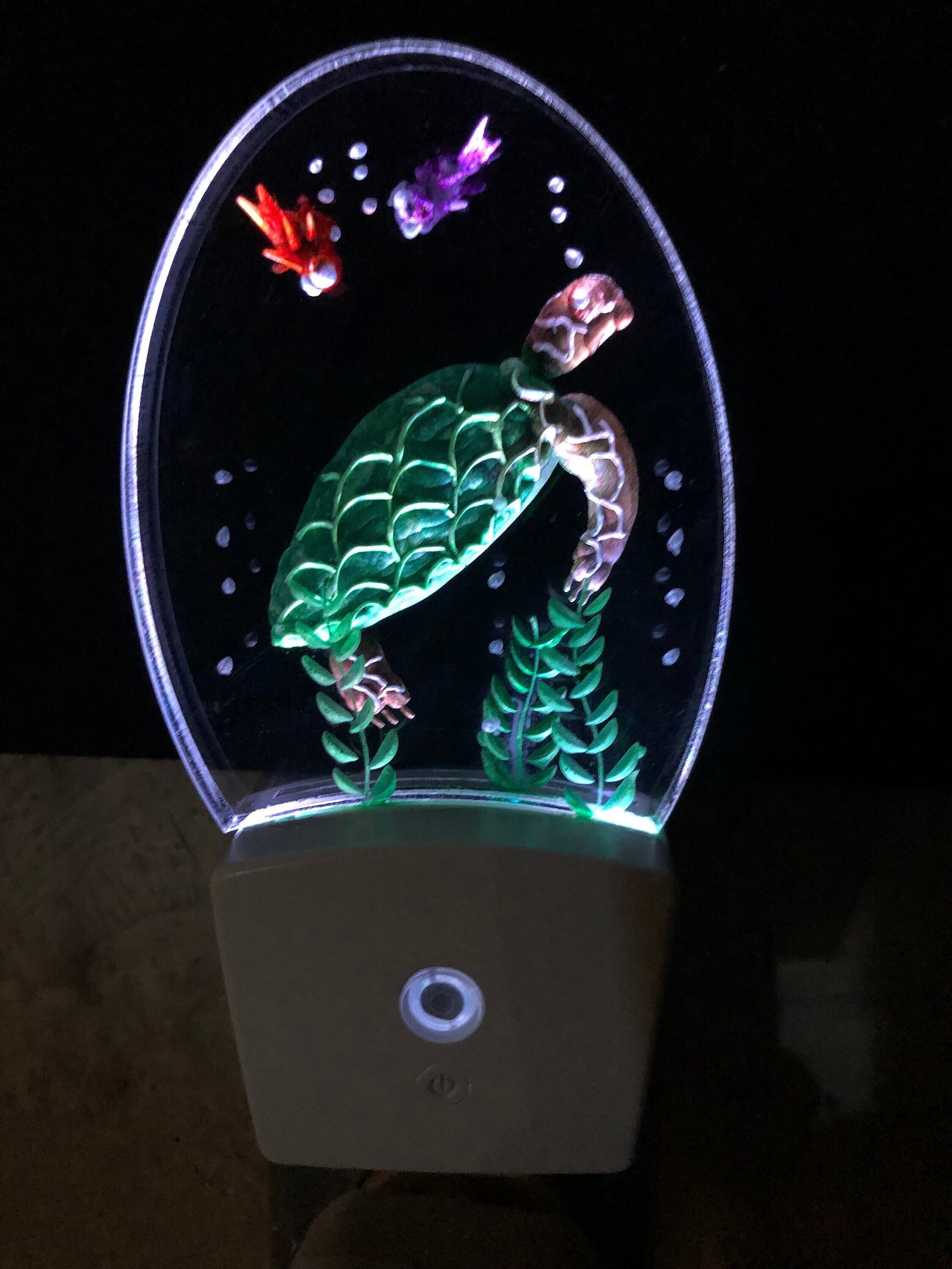 Sea Turtle Night Light, Ocean Scene, Engraved Turtle, Personalized Gift ...