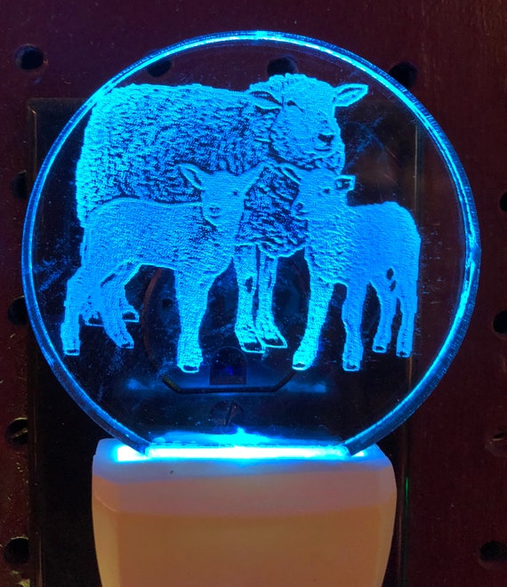 Sheep and Lambs LED Nightlight Engraved Personalized Free | Etsy