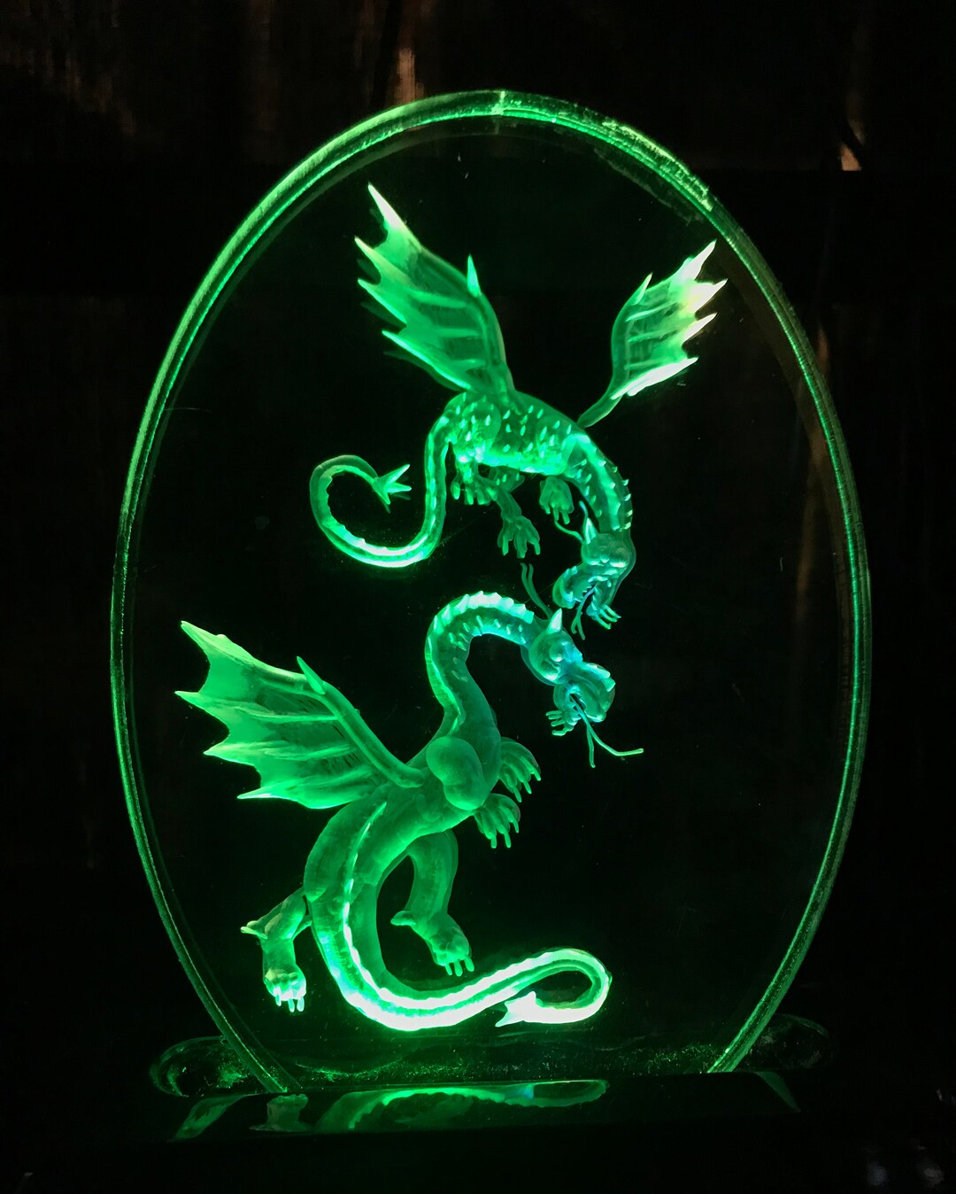 Fighting Dragons Hand Carved on an LED Color Changing Light Base - Etsy