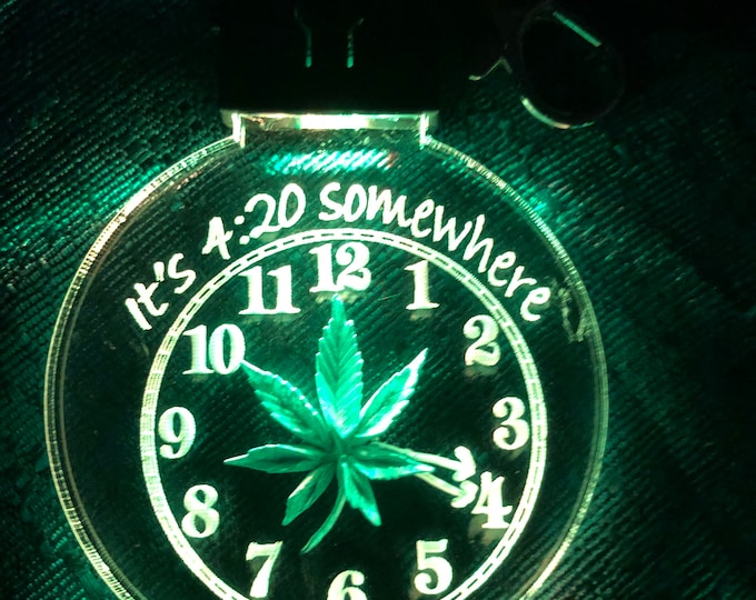 Lighted Marijuana Leaf Key Chain Real Looking Hand Carved 4:20 - Etsy