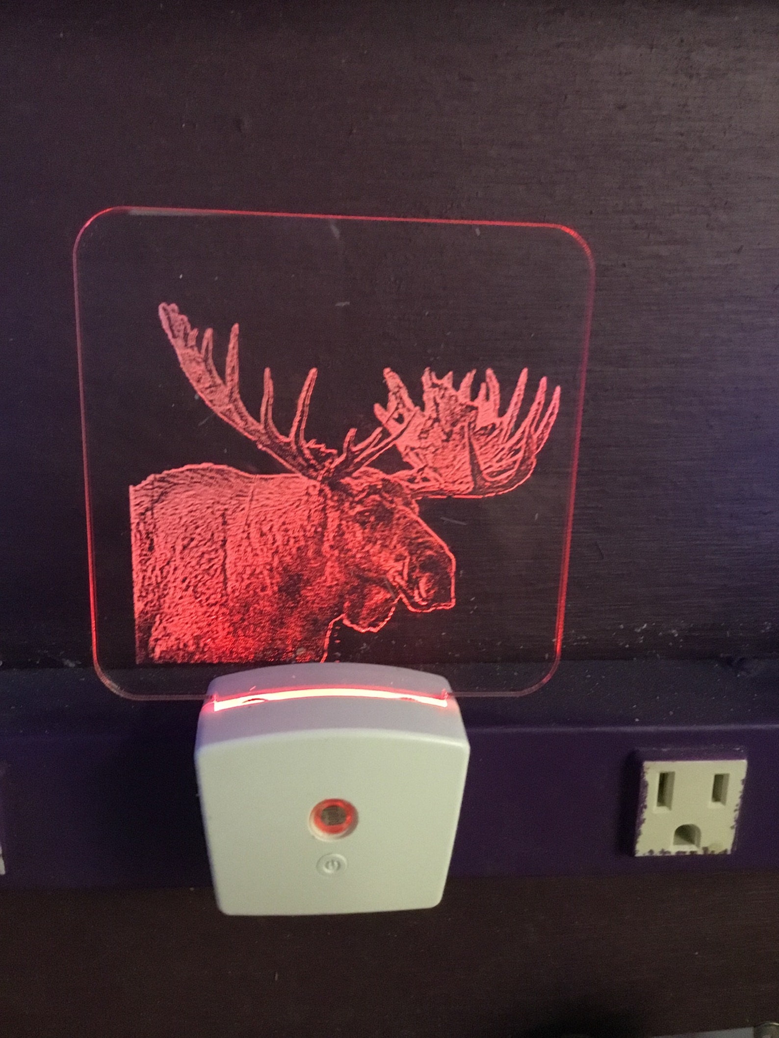 Moose Head LED Nightlight Engraved Personalized Free Your - Etsy