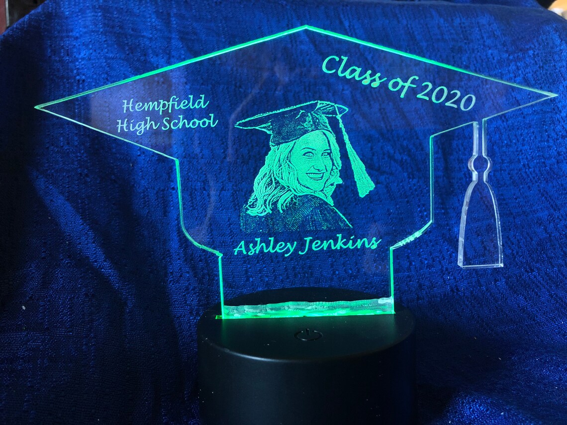 Graduation Photo Etched Gift Personalized Custom Lighted | Etsy