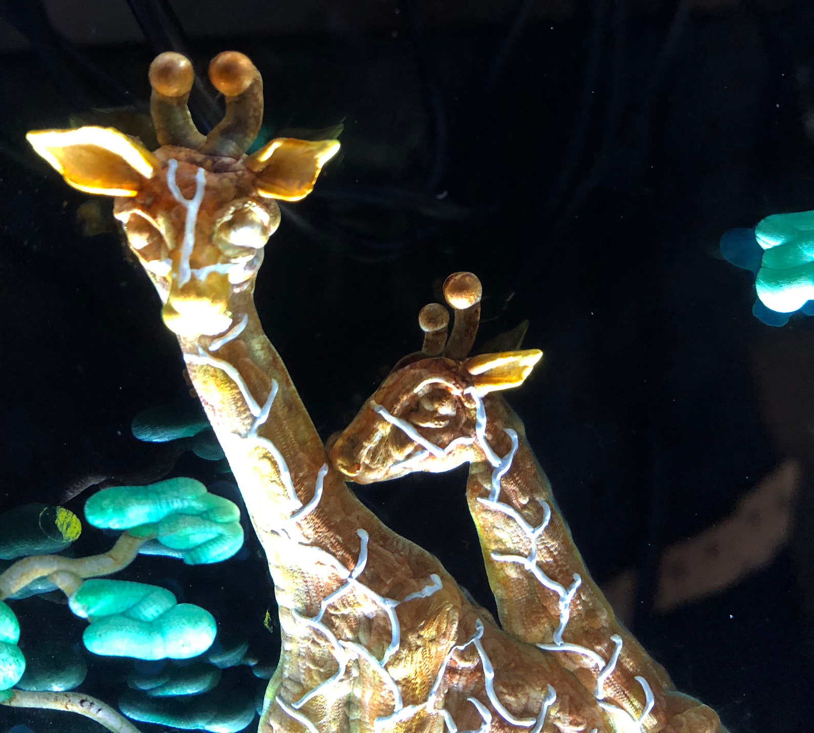 Hand Carved Giraffes Scene in 3D by Deborah Houser African - Etsy