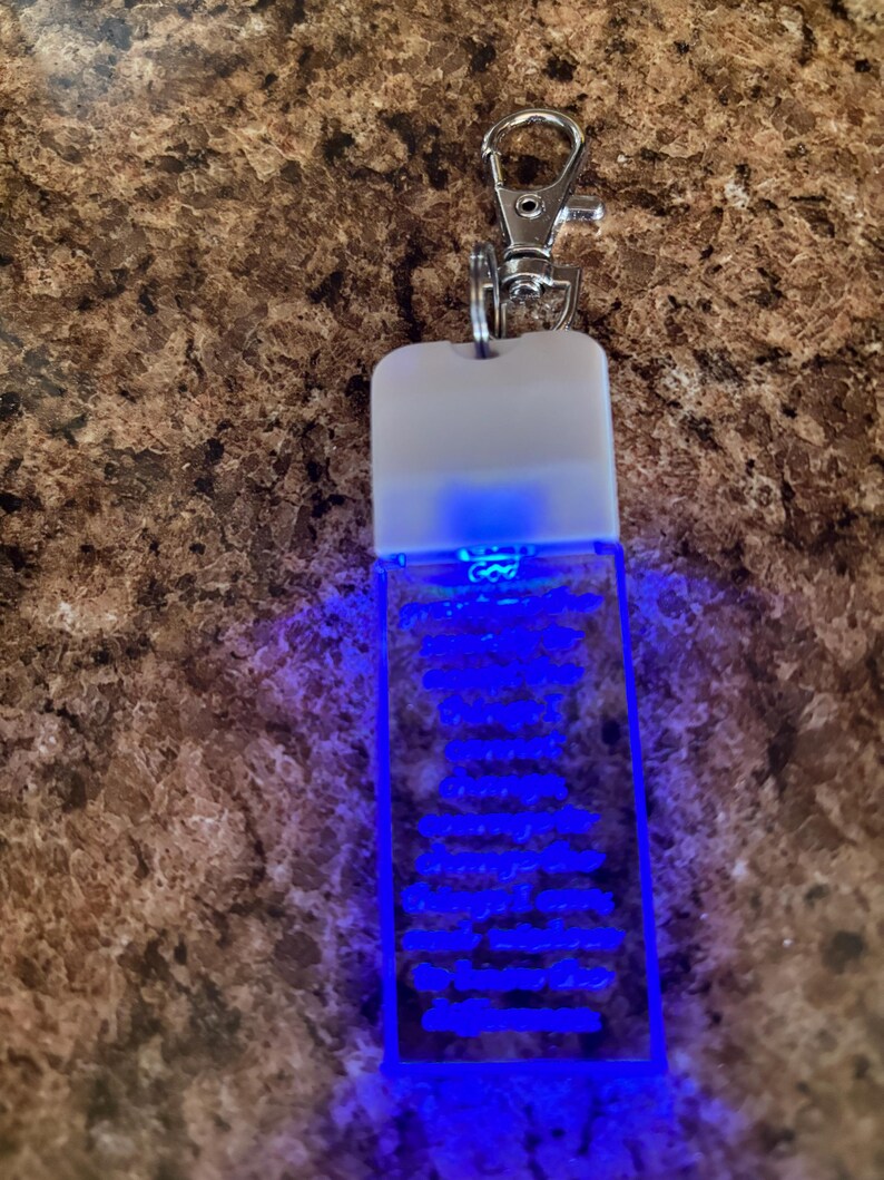 Recovery AA Lighted Keychain Sobriety Light Can Rotate Through 7 Colors ...