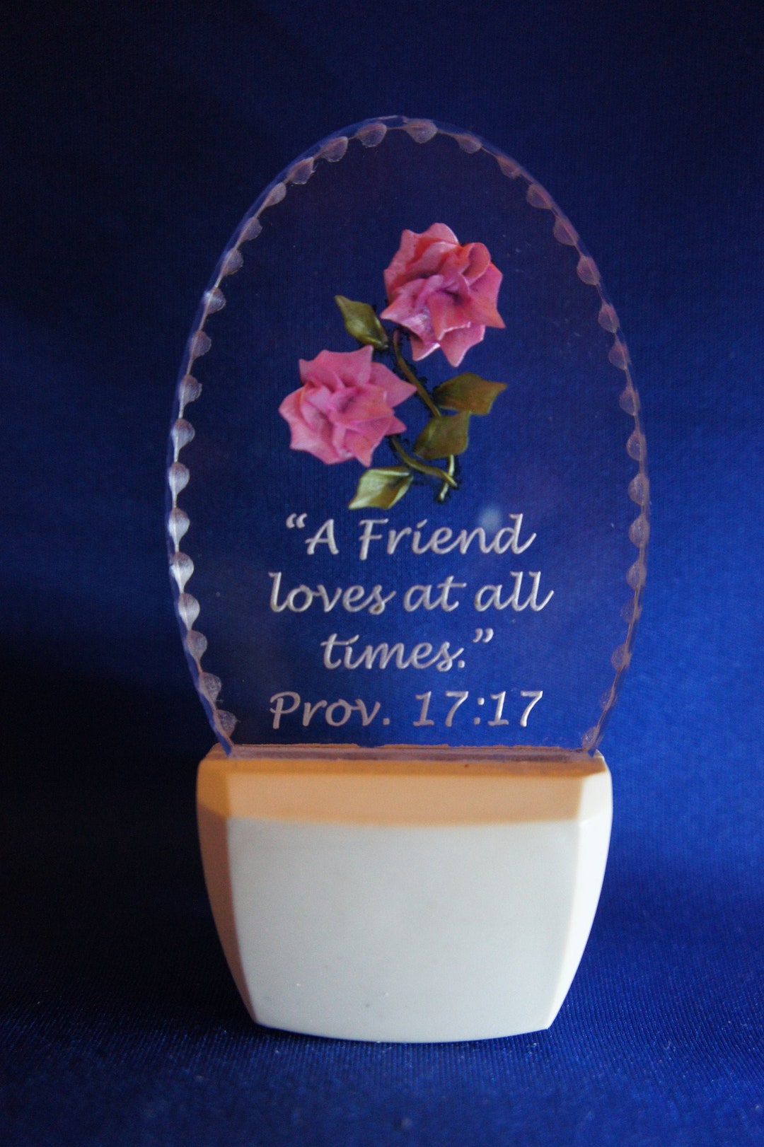 Bible Verse Nightlight, A Friend Loves at All Times. Plug in 3 Color ...