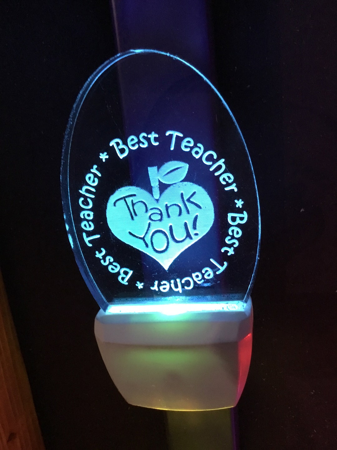 Teacher Appreciation Etched Nightlight Personalized Free - Etsy