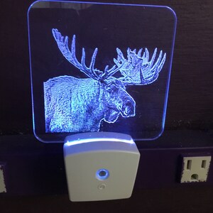 Moose Head LED Nightlight, Engraved, Personalized Free, Your Choice of ...