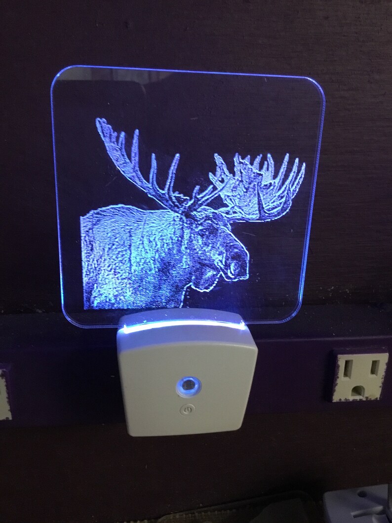 Moose Head LED Nightlight Engraved Personalized Free Your - Etsy