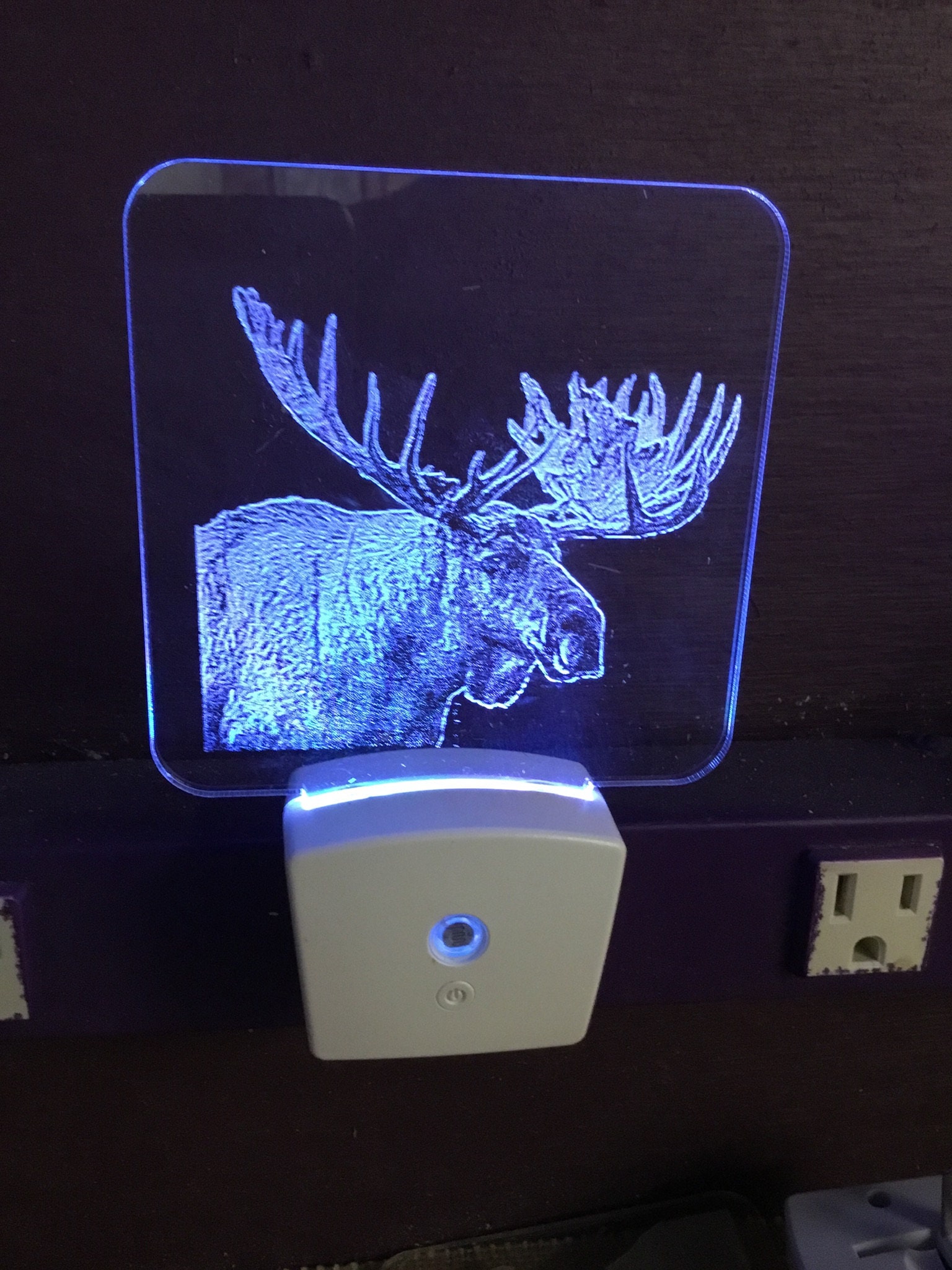 Moose Head LED Nightlight Engraved Personalized Free Your - Etsy