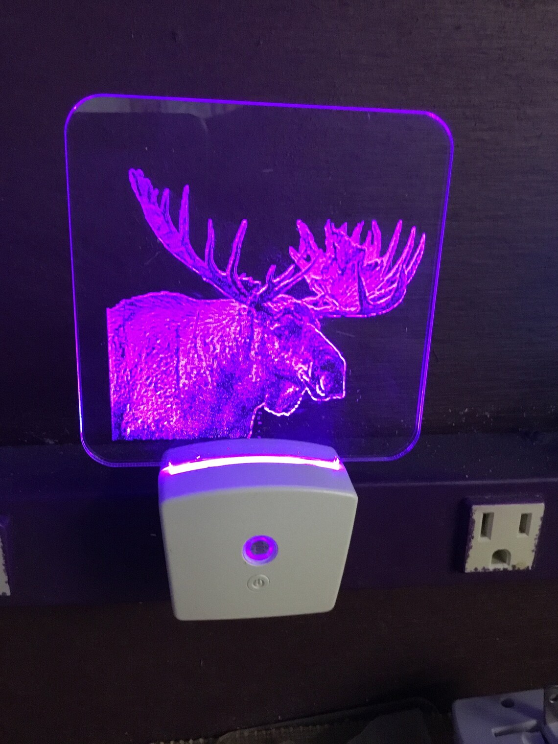 Moose Head LED Nightlight Engraved Personalized Free Your - Etsy