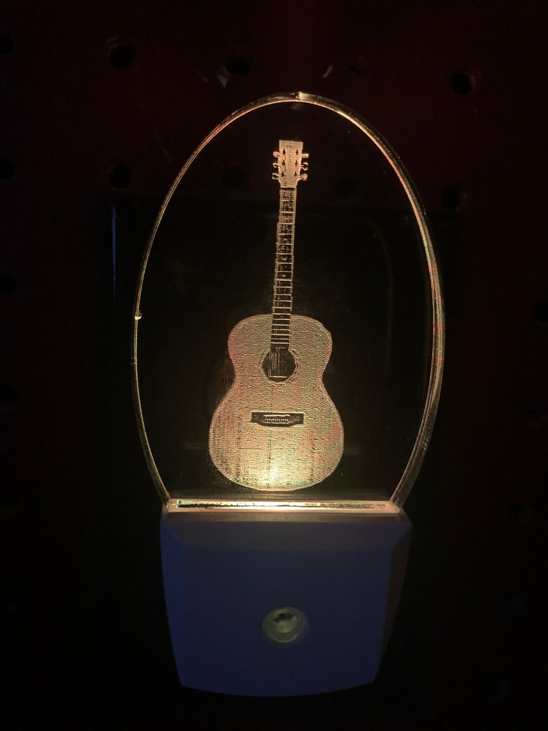 Acoustic Guitar Night Light New Light Bases Offer 8 Options for Colors ...