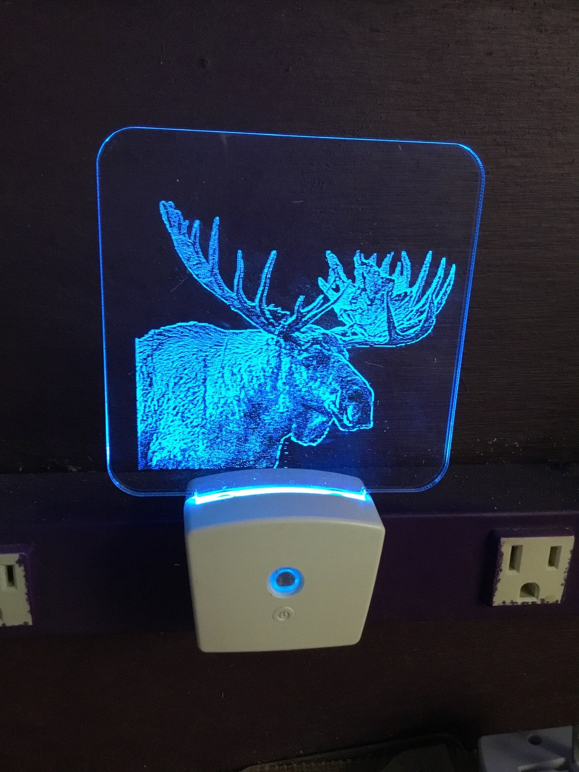Moose Head LED Nightlight Engraved Personalized Free Your - Etsy