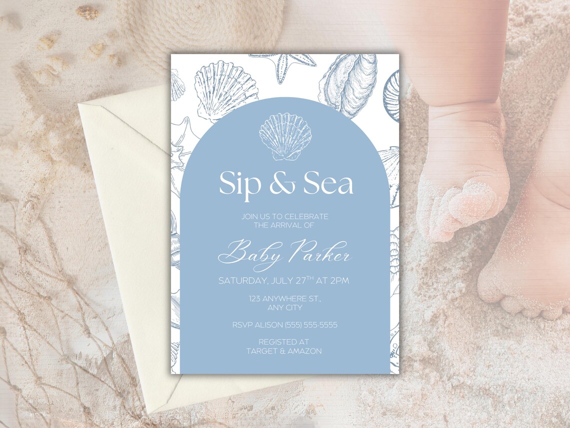 Sip and See Invitation | Sip and Sea Invitation | Sip and See ...