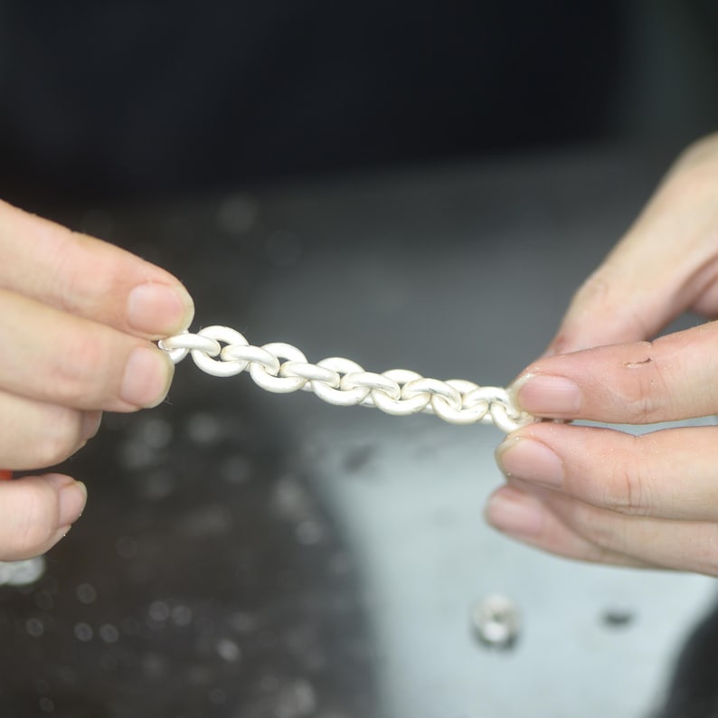 Fine Silver Curb Chain Necklace, Solid 999 Silver, M Clasp - Etsy