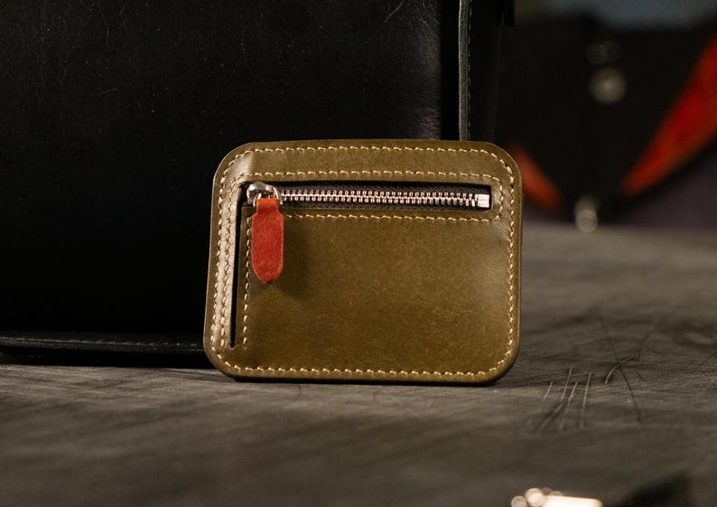 Leather Card Holder Pattern: Zipper Wallet Template (PDF & SVG) With ...