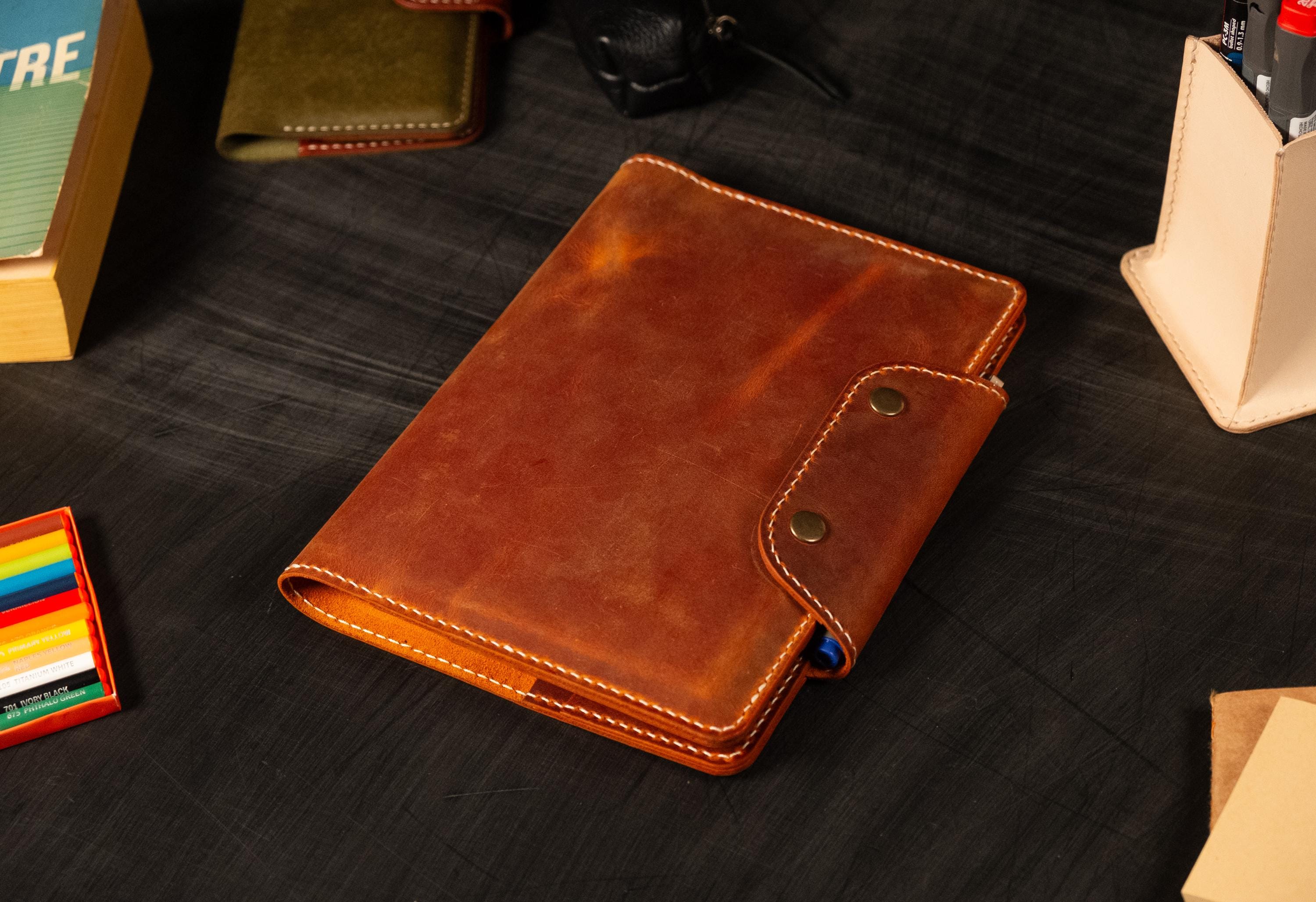A5 Leather Notebook Cover PDF Pattern: Journal Organizer With Card ...