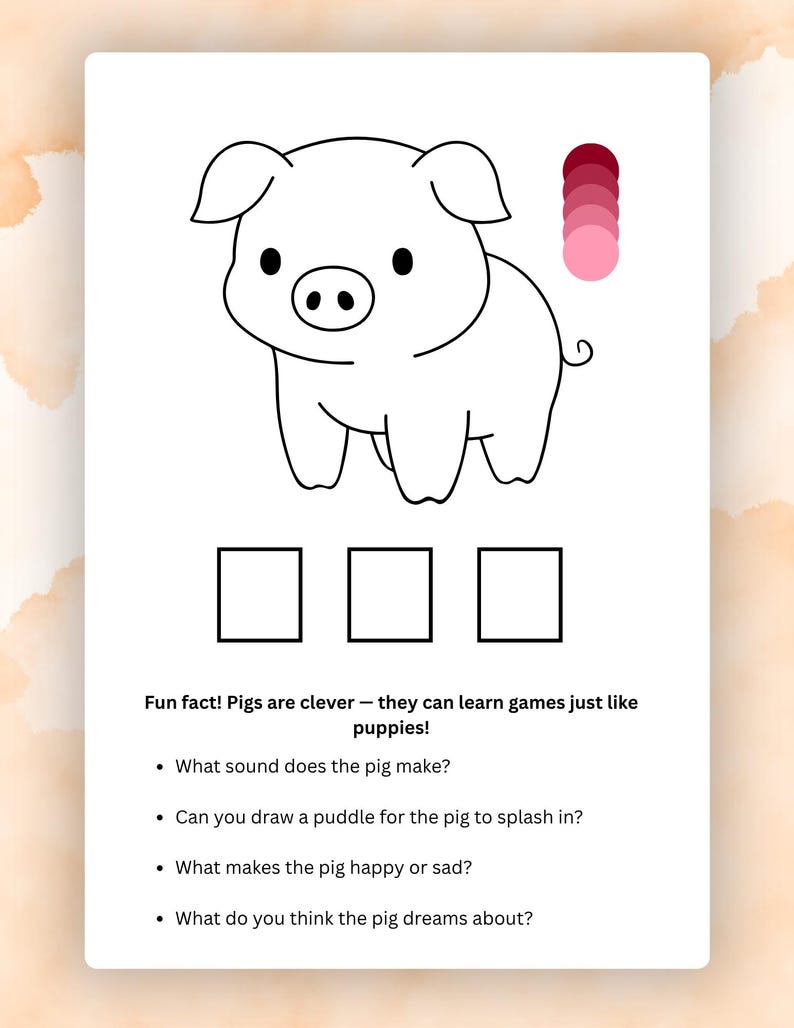 Interactive Digital Colouring Book for Toddlers (4 Pages) - Etsy Australia
