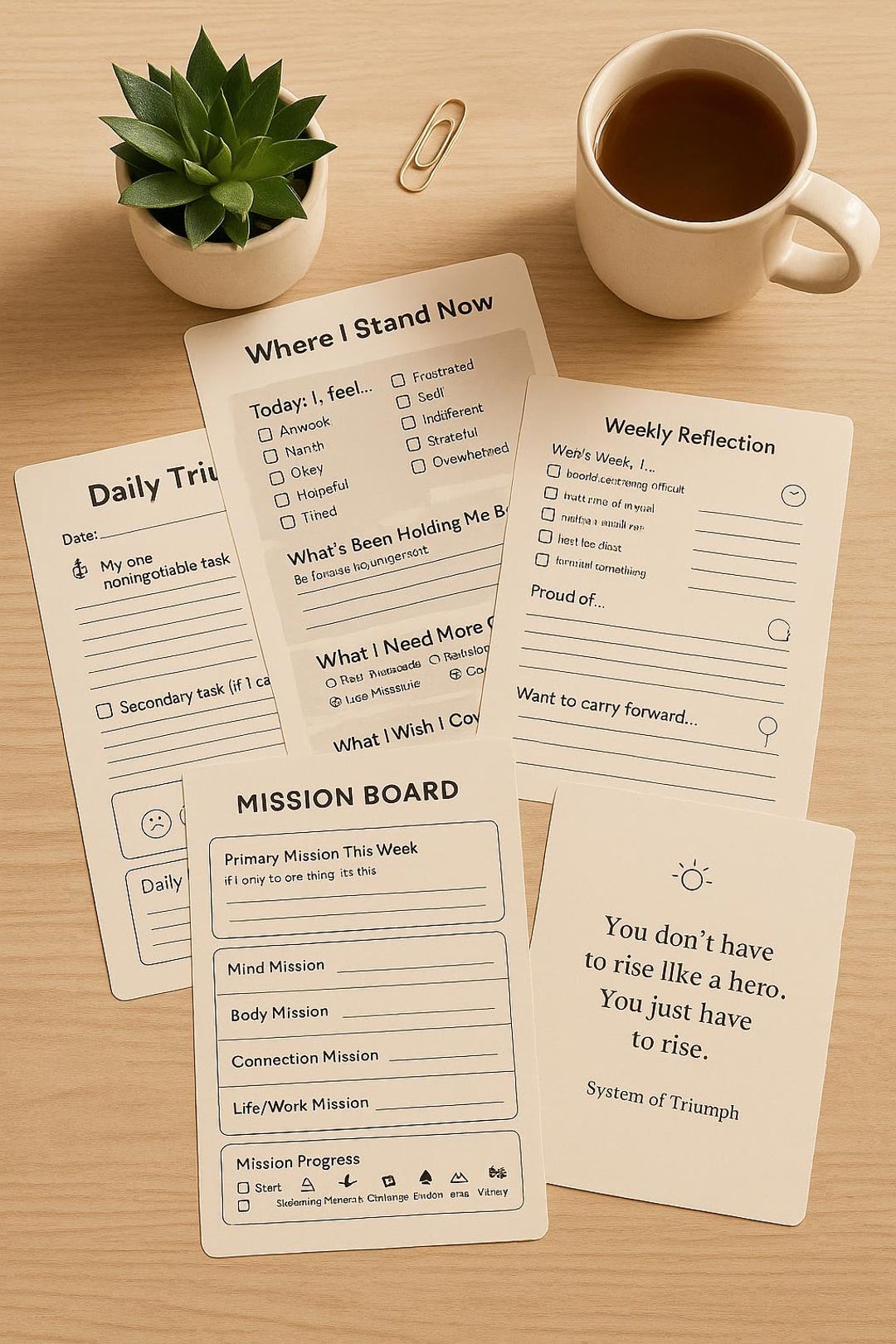 System of Triumph – Printable Daily & Weekly Self-improvement Planner ...