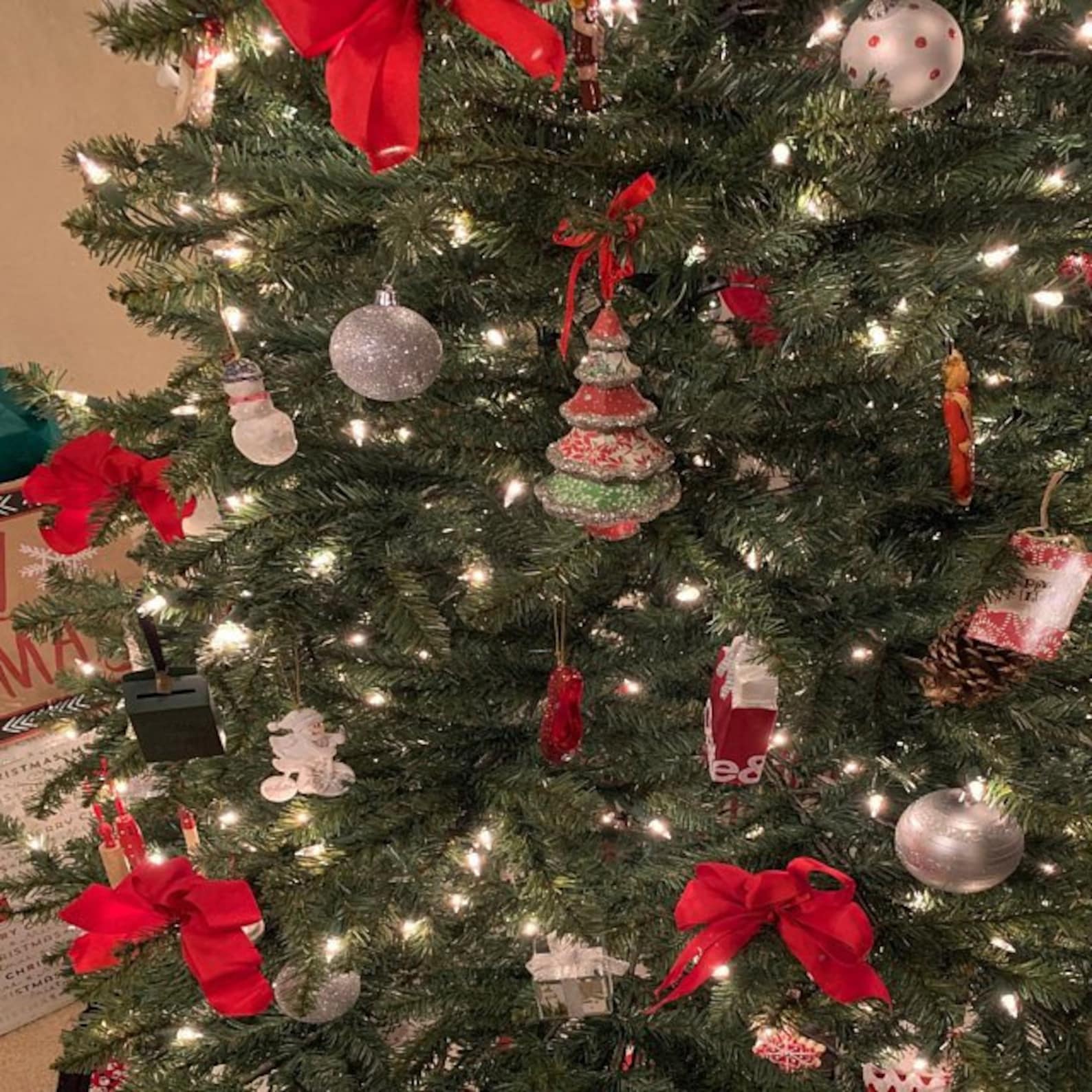 Small Red Satin Christmas Tree Bows Small Red Bows Christmas - Etsy