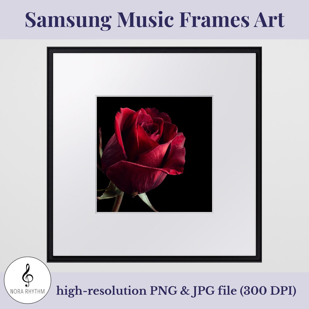 Red Rose Music Frame Art: Elegant Floral Decor (PNG, JPG Digital ...