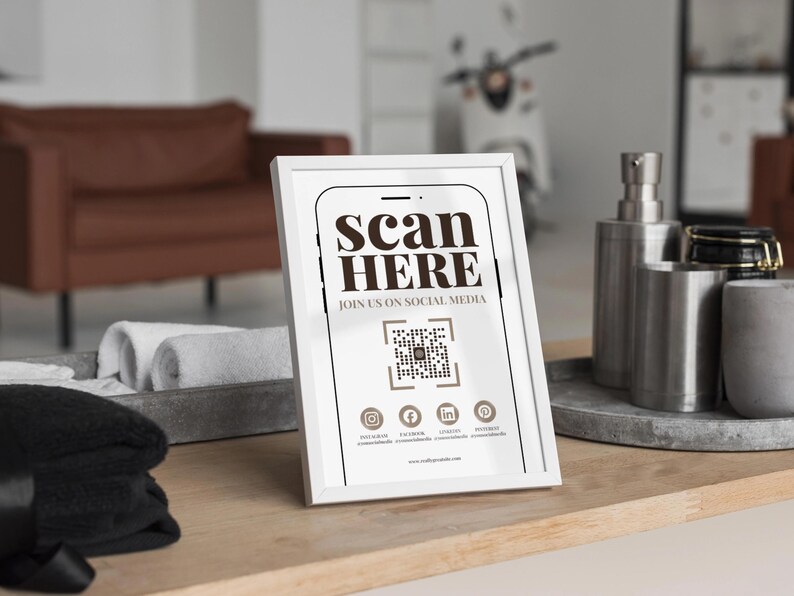 Canva Social Media QR Code Sign | Scan to Follow Template | A4 A5 ...