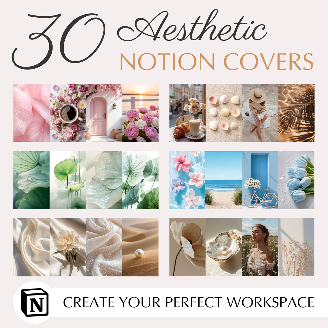 Notion Covers, Photo Collages, Minimalist Backgrounds (digital Download ...