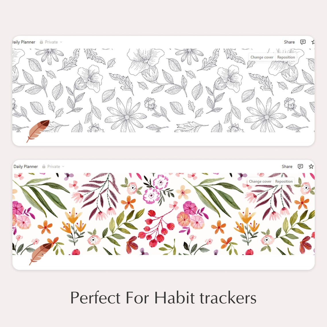 Floral Notion Covers, Aesthetic Dashboard Headers (digital Download) - Etsy
