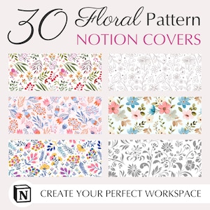 Floral Notion Covers, Aesthetic Dashboard Headers (digital Download) - Etsy