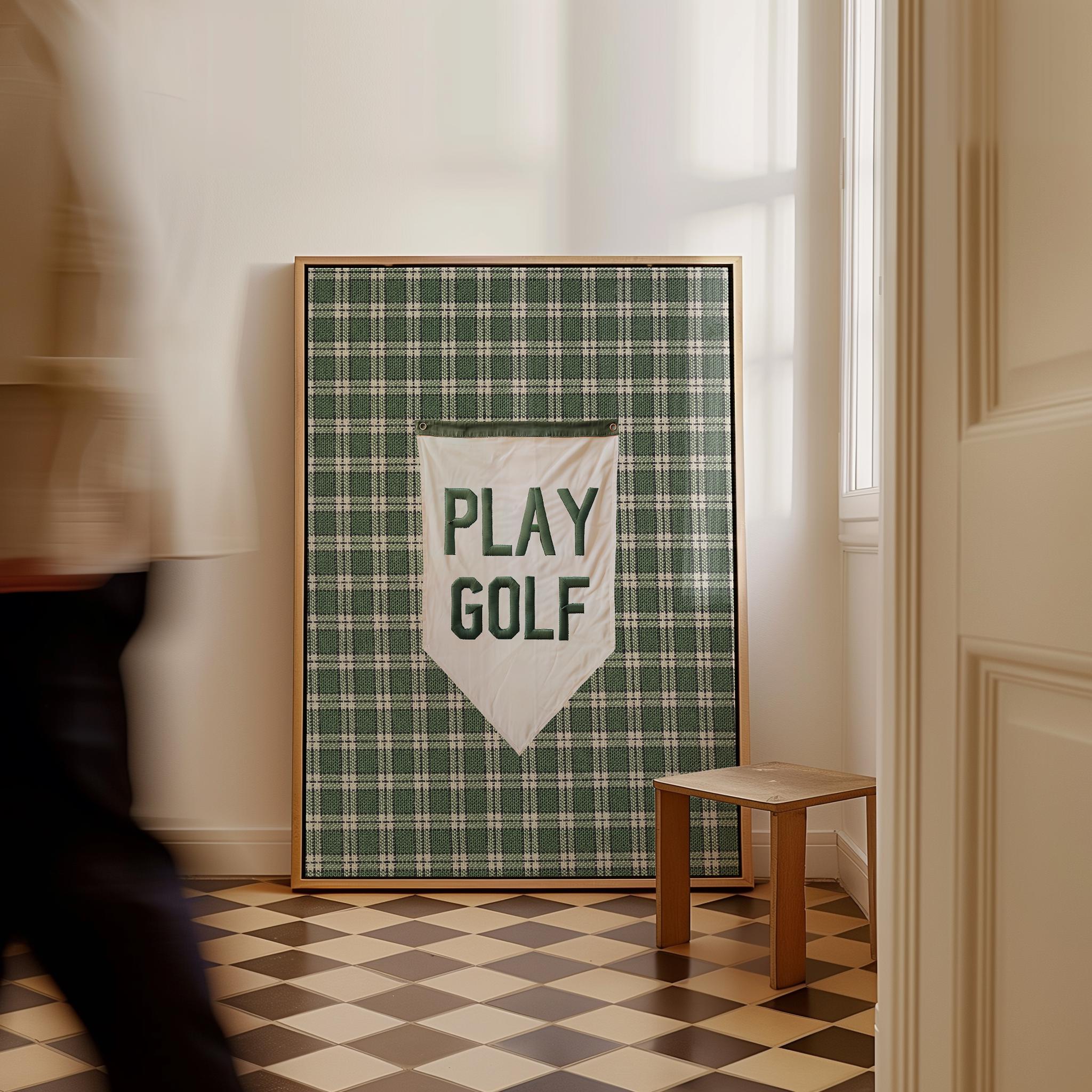 Golf Flag Wall Art, Vintage Golf Print, Retro Sports Nursery Decor ...