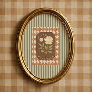 November Birth Flower Art Print, Personalized Birth Month Flower ...