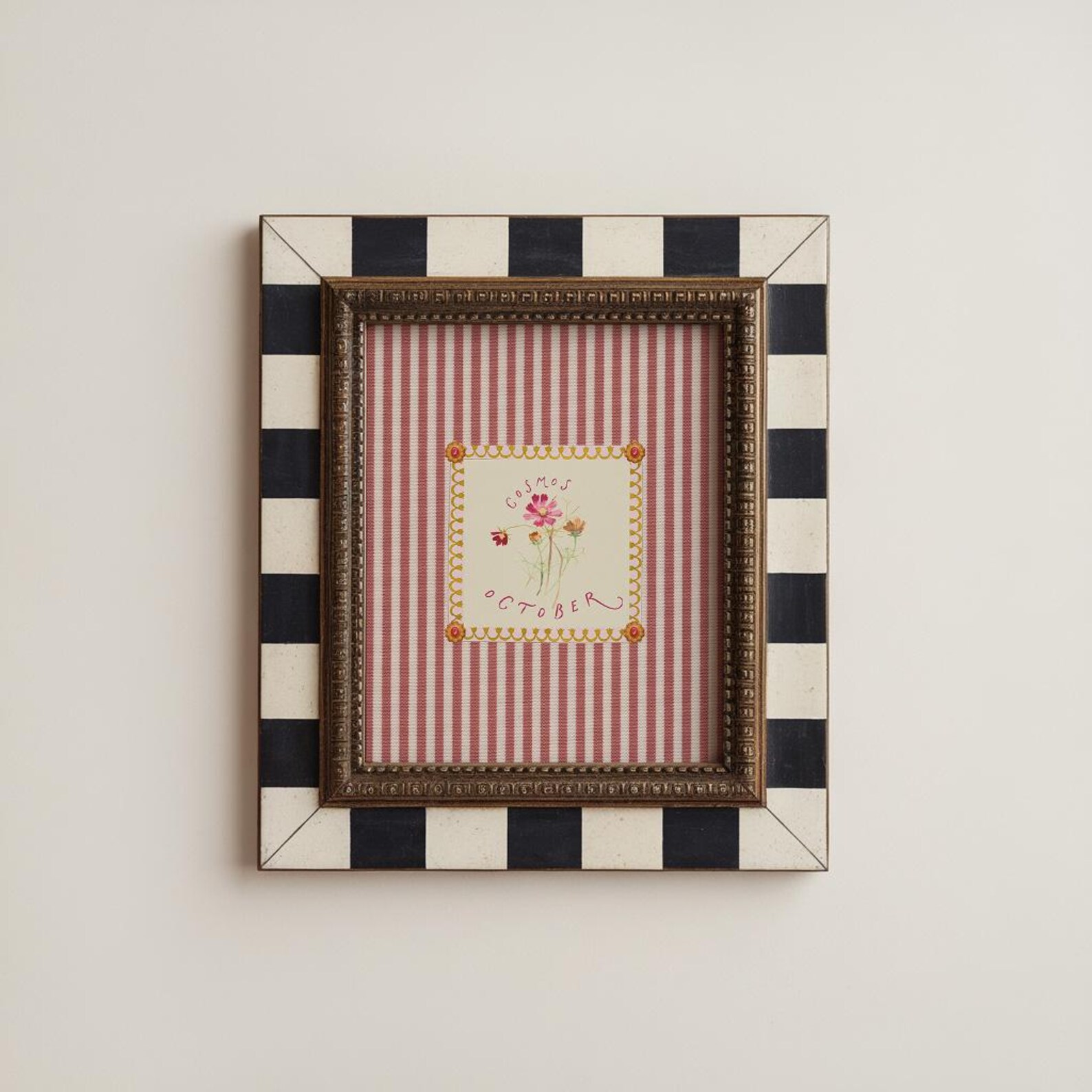 October Birth Flower Art Print, Personalized Birth Month Flower, Pink ...