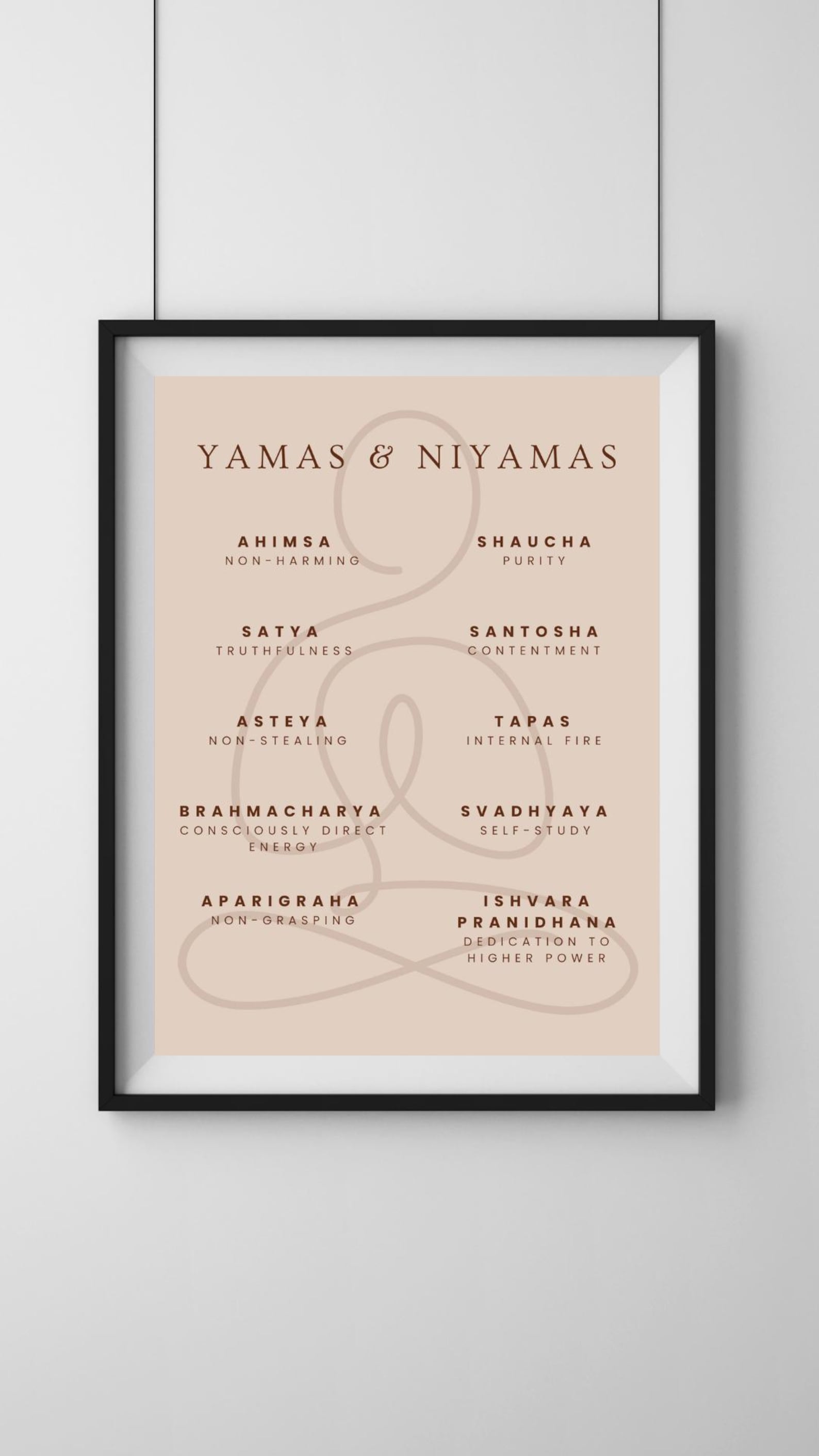 Yamas and Niyamas Poster for Yoga Philosophy and Conscious Living - Etsy