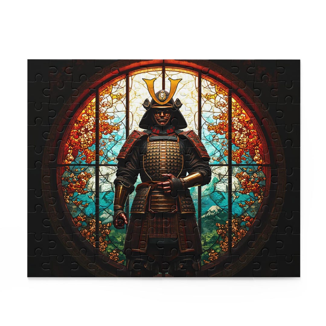 Samurai of Light Puzzle | Stained Glass Warrior Jigsaw for Adults - Etsy
