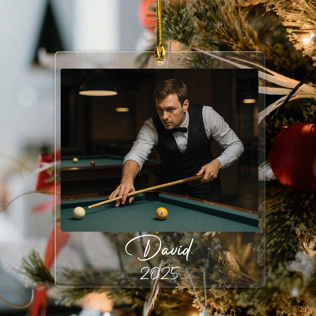 Personalized Billiards Photo Ornament – Custom Acrylic Keepsake Gift - Etsy