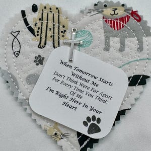 Pet Loss Pocket Prayer Heart With Cross/mourning Gift/religious Cross ...