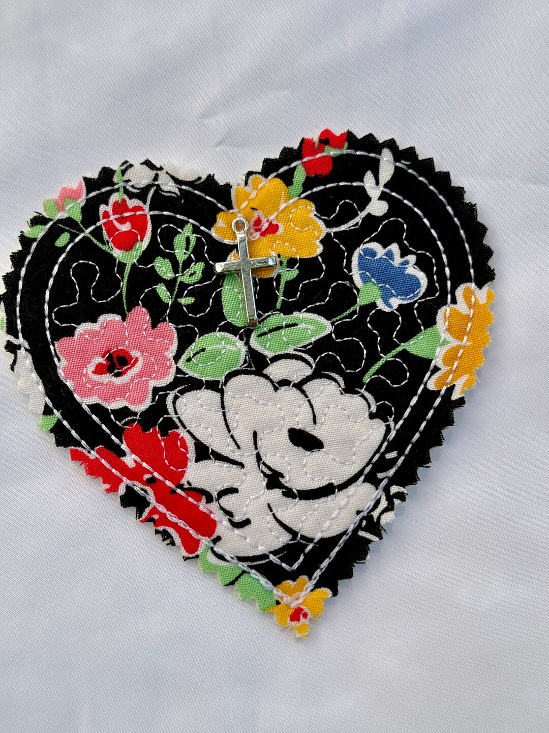 Black Bouquet/prayer Pocket/fabric Pocket Prayer Heart/religious Gift ...