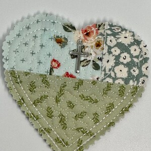 Retro Quilted Heart Prayer Pocket,fabric Pocket Prayer Heart for ...