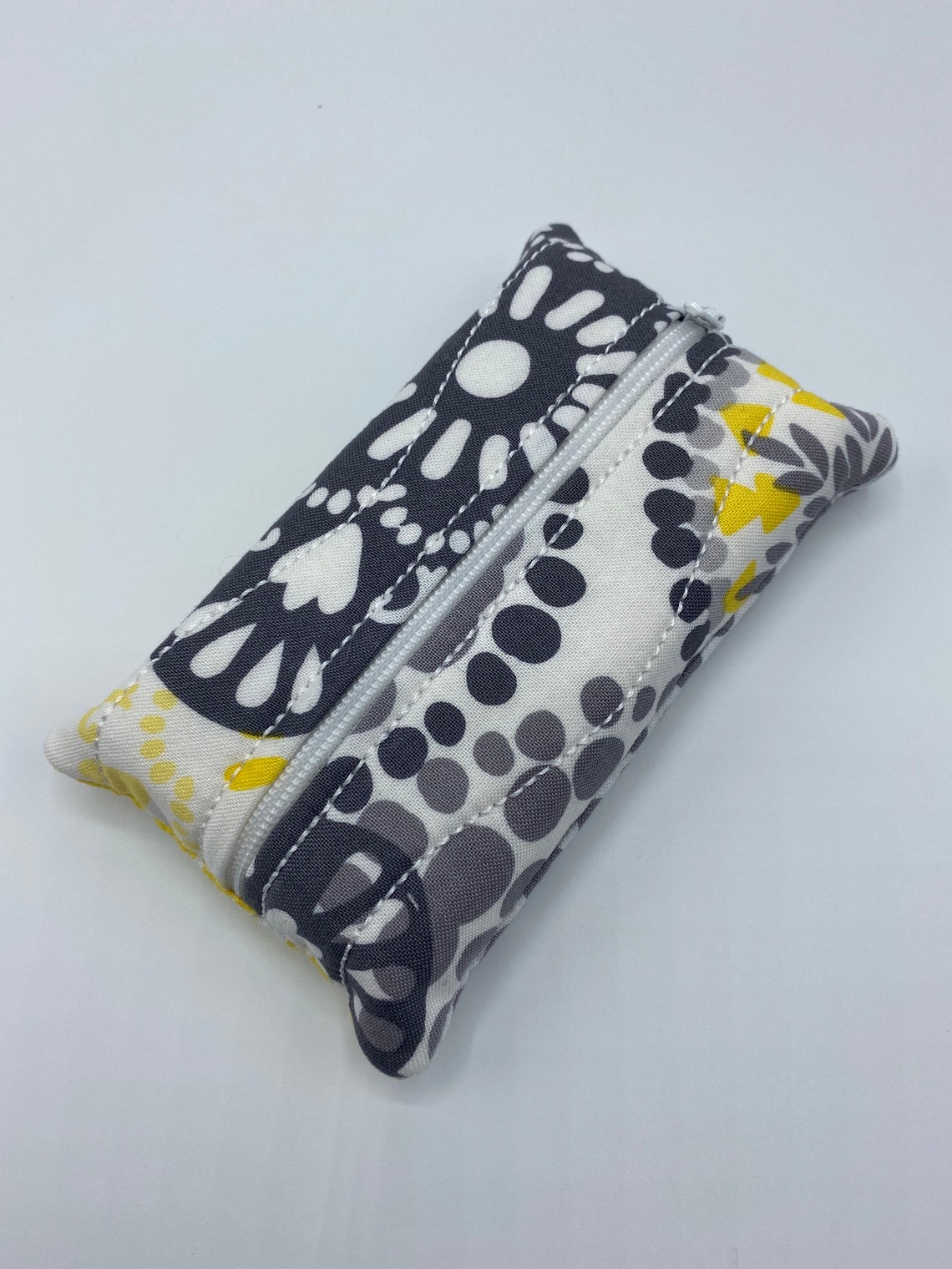 Gray Yellow Tissue Pouch/zippered Tissue Holder/toiletry - Etsy