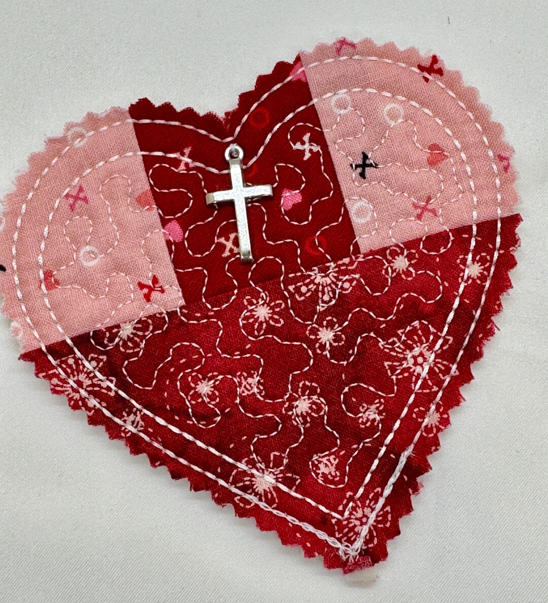 Quilted Heart/prayer Pocket/fabric Pocket Prayer Gift/gift for Her ...