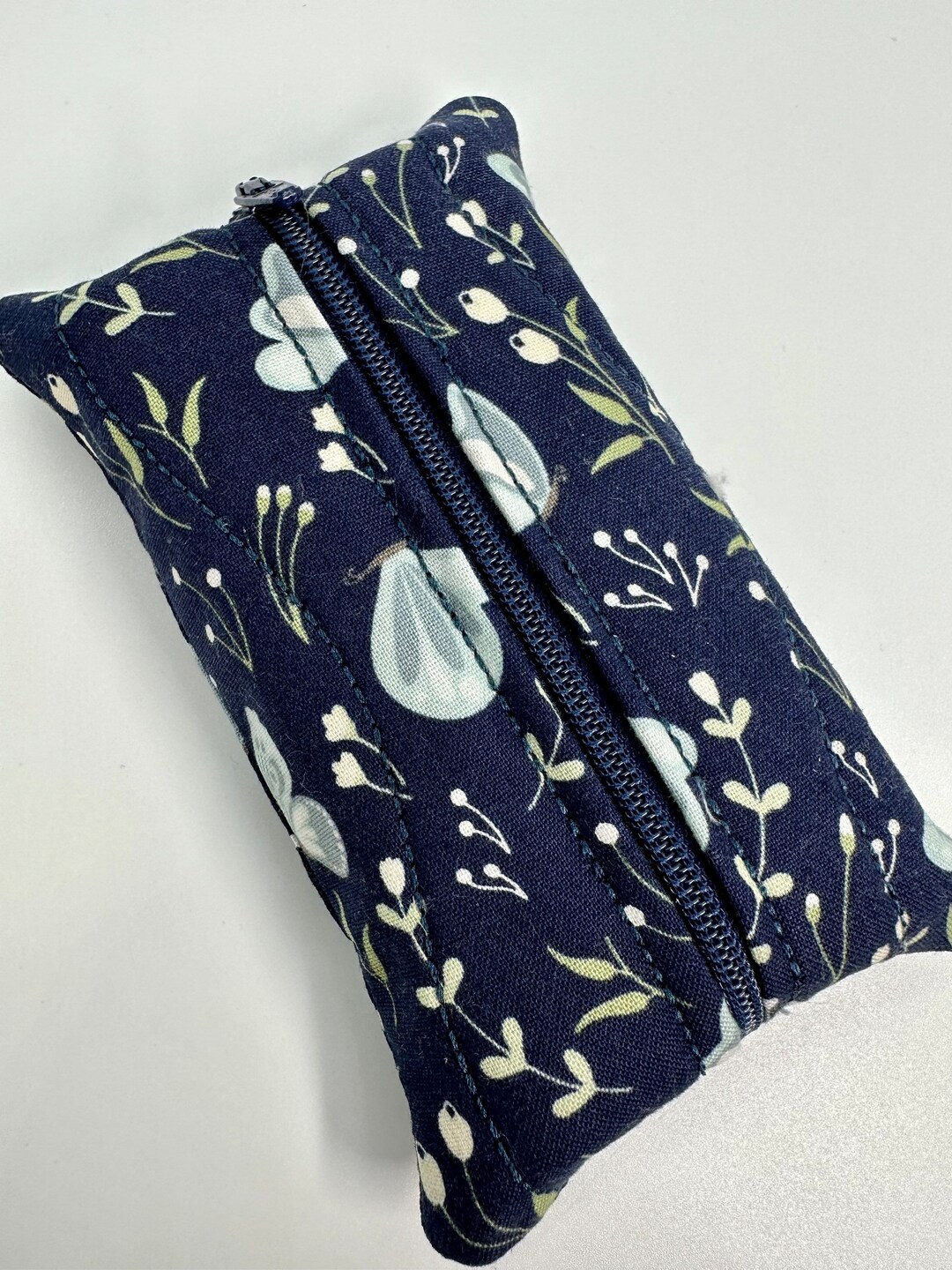 Navy Blue Butterfly Tissue Case/zippered Tissue Case/toiletry Bag ...