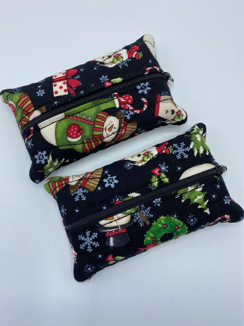 Snowmen 2 Tissue Pouch/Zippered Tissue Holder/Purse Tissue | Etsy