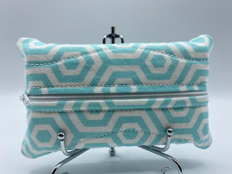 Aqua Hexagon Tissue Pouch/zippered Tissue Holder/toiletry - Etsy
