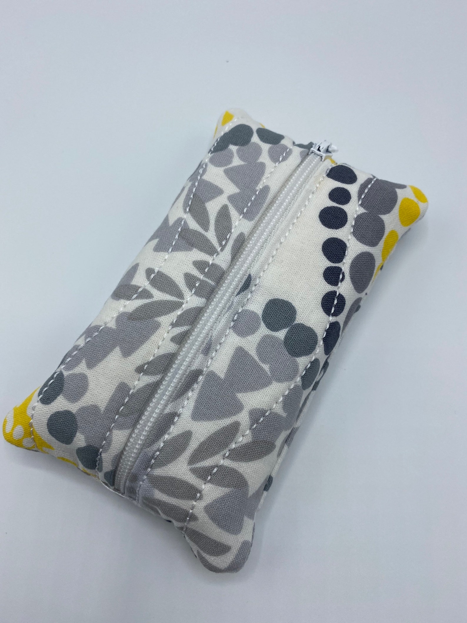 Gray Yellow Tissue Pouch/zippered Tissue Holder/toiletry - Etsy