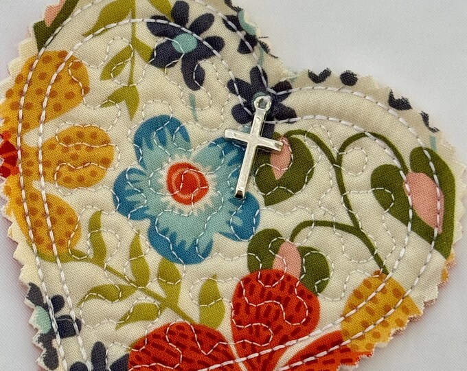 Heart Shape Prayer Quilt/handmade Heart Prayer/religious Quilted Heart ...