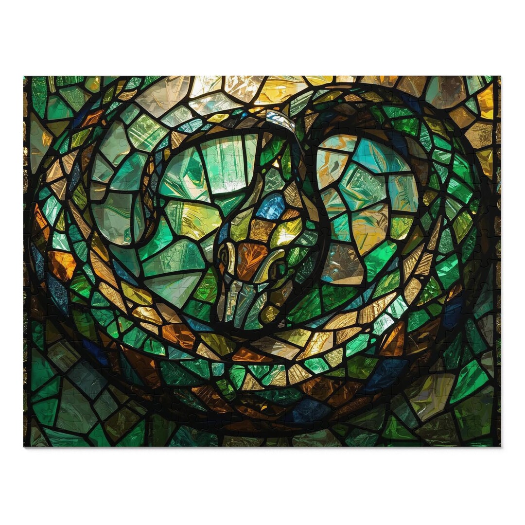Serpent of Light - the Stained Glass Snake Jigsaw Puzzle - Etsy