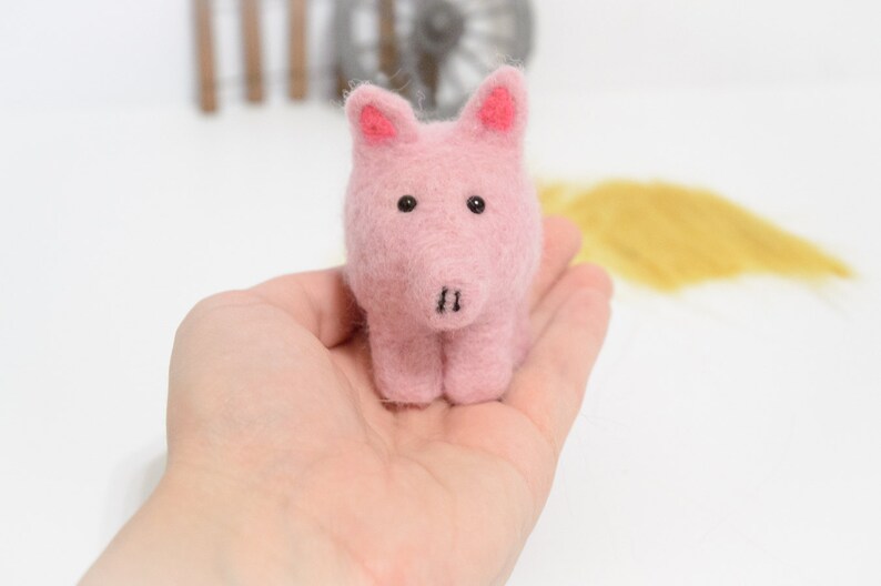 Felted Pig Miniature - Needle Felted Animal - Etsy