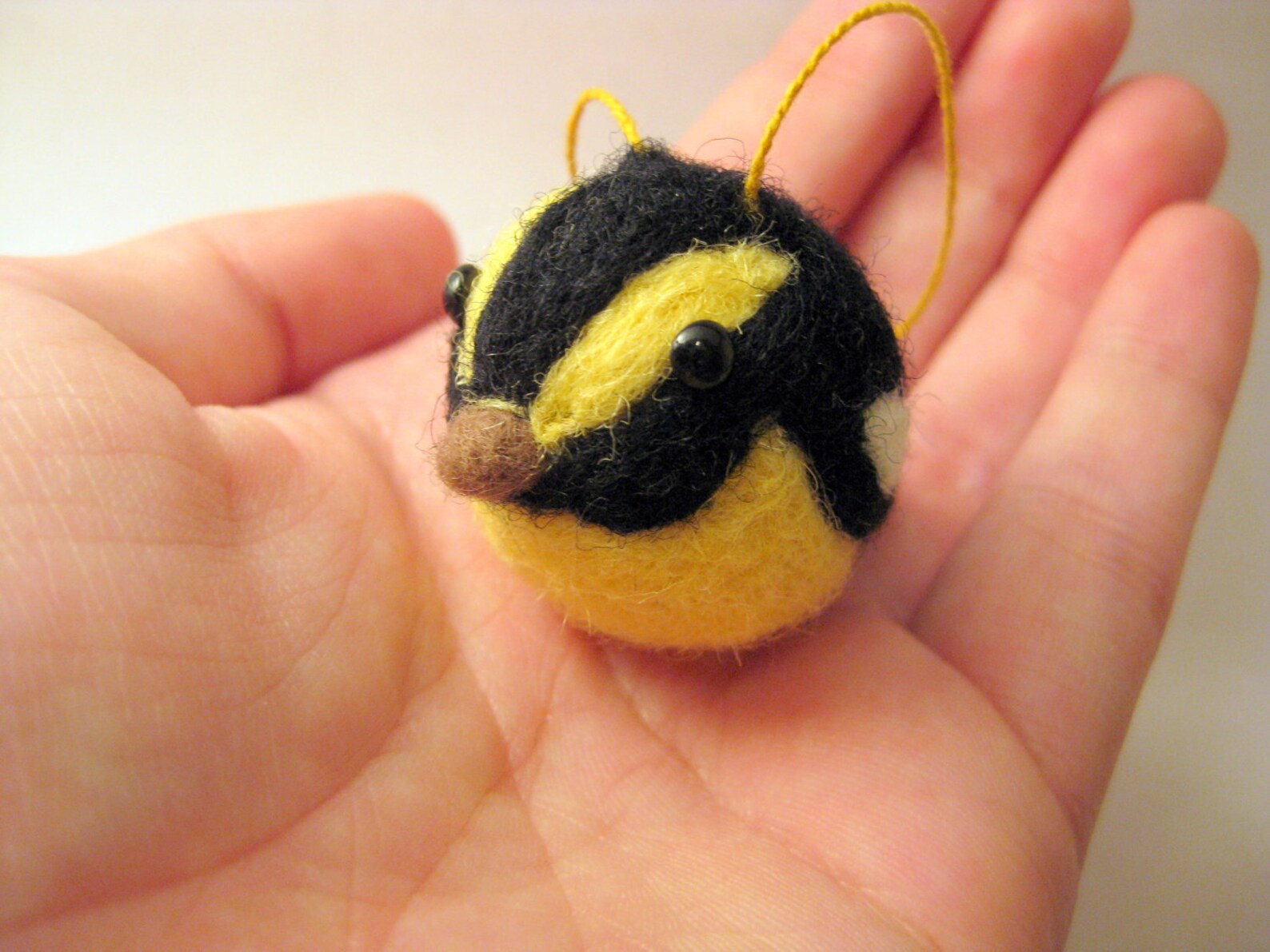 Bird Christmas Ornament Felted Bird Ornament Gold Finch | Etsy