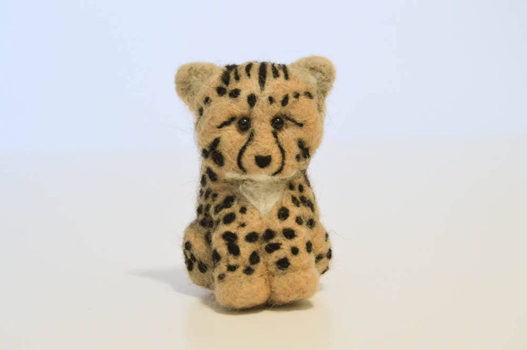 Needle Felted Cheetah Cub - Cat Figurine - Etsy