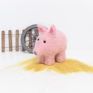 Felted Pig Miniature - Needle Felted Animal - Etsy