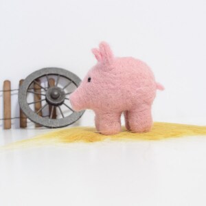 Felted Pig Miniature - Needle Felted Animal - Etsy